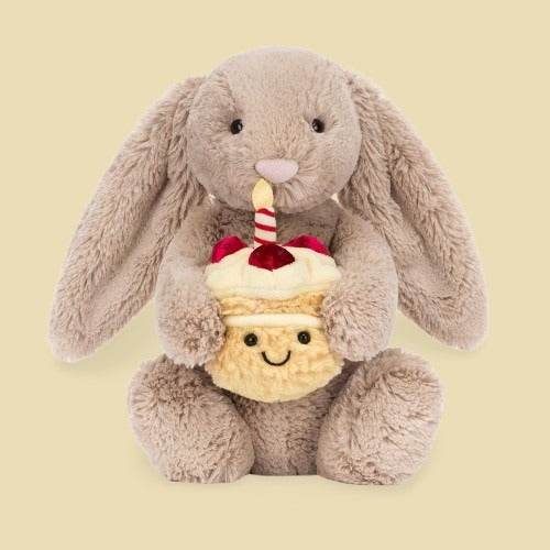 Bashful Beige Bunny 'Birthday' – Fuzzy Friends Si